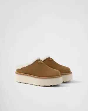 Prada Suede Slippers - Cinnamon