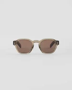 Prada Sunglasses With Metal Plaque - Walnut Brown Lenses