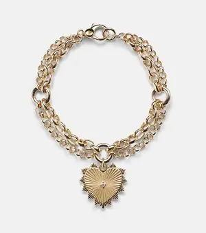 FOUNDRAE True Love 18kt Charm Bracelet With Diamond - Gold