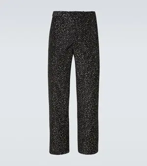 BODE Glitter Faille Straight Leg Pants - Black