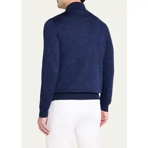 Kiton Silk, Cashmere And Linen Half-zip Sweater