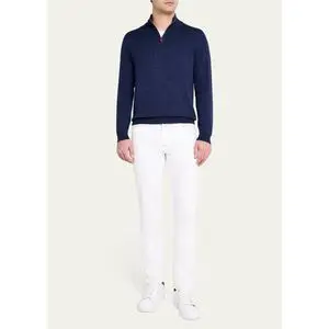 Kiton Silk, Cashmere And Linen Half-zip Sweater