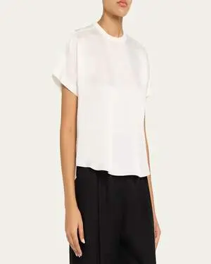 Simkhai Addy Short-sleeve Knit T-shirt - White