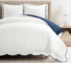 LUSH DECOR Coastal Chic Scallop Edge Duvet Cove R 3pc Set- F/q - One-color
