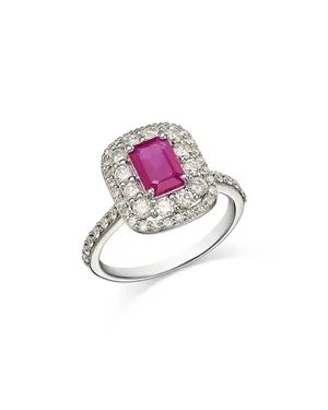 Bloomingdale'S Ruby And Diamond Ring - Pink/white
