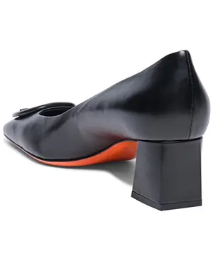 Santoni Hasmig Buckle Leather Pumps