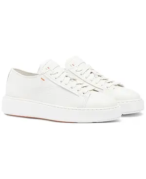 Santoni Anginal Tumbled Leather Sneaker