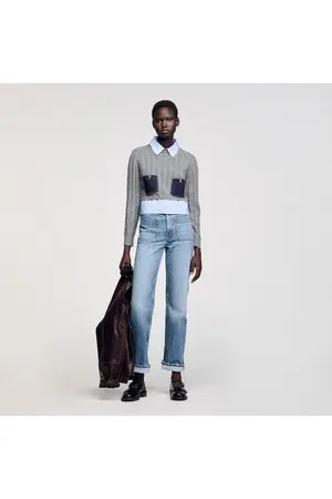 Sandro Flared Faded Jeans - Blue