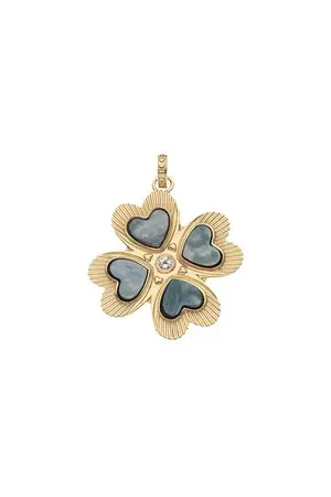 JANE WIN Lucky In Love Clover Pendant - Black