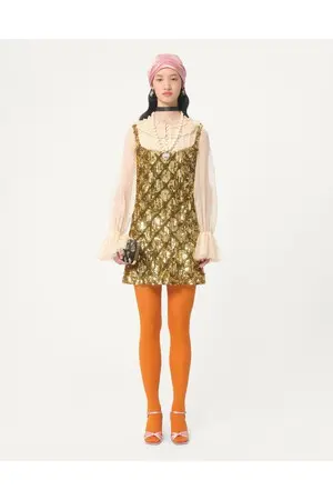 Valentino Garavani Tulle Illusione Embroidered Mini Dress - Gold |  Editorialist