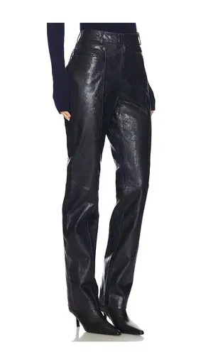 Remain Birger Christensen Slim Leather Suiting Pants