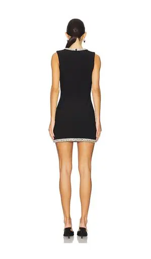 Retrofete Bexley Dress With Rhinestone Trim - Black