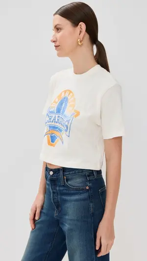 Junk Food Chargers Mock Neck Crop T-shirt