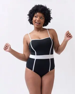 LIME RICKI SWIMWEAR Classic One-piece - Black
