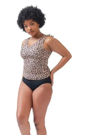 LIME RICKI SWIMWEAR V-neck Tankini Top