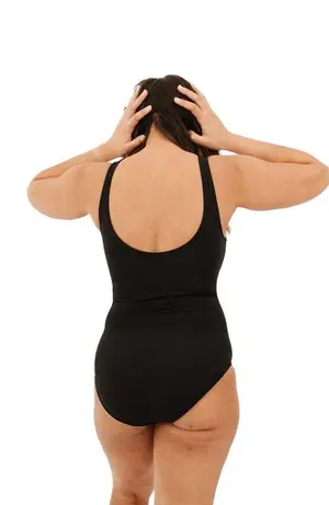 LIME RICKI SWIMWEAR Knotted One-piece - Black