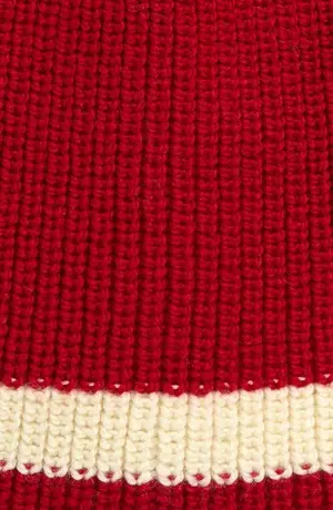 BODE Stripe Merino Wool Pom Beanie
