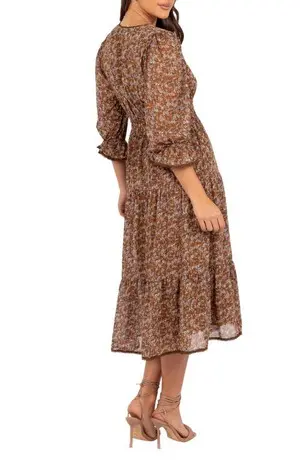 PETAL & PUP Simone Floral Print Midi Dress