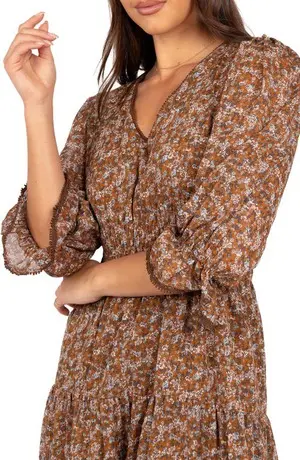 PETAL & PUP Simone Floral Print Midi Dress