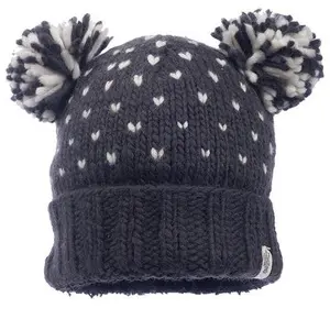 NIRVANNA DESIGNS Nirvanna Designs Double Pom Kira Hat Charcoal
