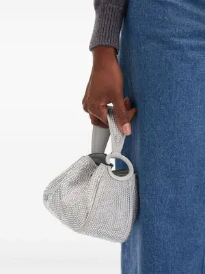 Oscar De La Renta Nano O Handle Crystal-pave Bag - Grey