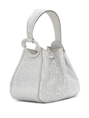 Oscar De La Renta Nano O Handle Crystal-pave Bag - Grey