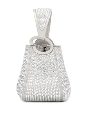 Oscar De La Renta Nano O Handle Crystal-pave Bag - Grey