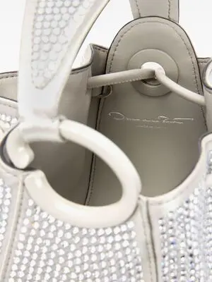 Oscar De La Renta Nano O Handle Crystal-pave Bag - Grey