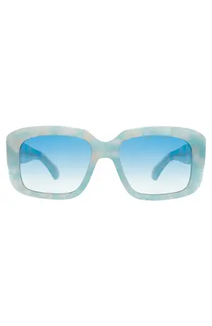 Illesteva Geno Square Frame Sunglasses - Celeste / Blue
