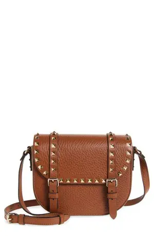 Valentino Garavani Rockstud Crossbody Bag - Saddle