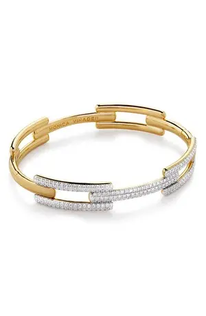 Monica Vinader Lab Created Diamond Signature Bangle - 18k Gold Vermeil