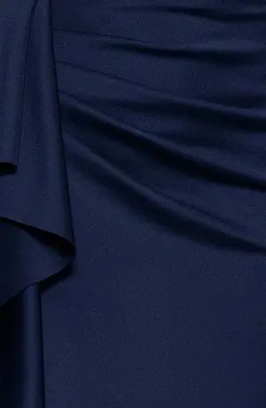 XSCAPE EVENINGS Ruffle One-shoulder Gown - Midnight