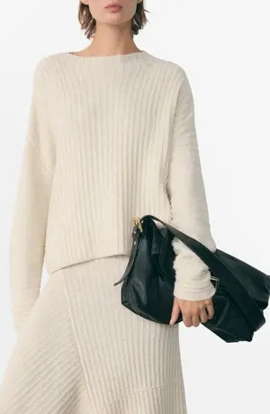 Mango Oversized Ribbed Knit Sweater