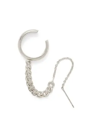 Lady Grey Fragment Ear Threader Cuff Earring - Silver