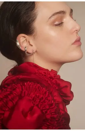 Lady Grey Fragment Ear Threader Cuff Earring - Silver