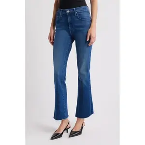 MOTHER The Insider High Waist Fray Hem Crop Bootcut Jeans - Whatever You Want