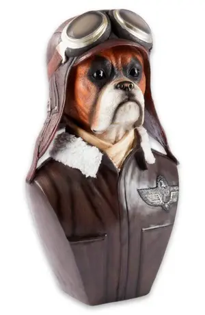 BEY-BERK Pilot Dog Decoration - Brown