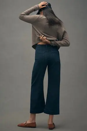 Maeve Colette Knit High-rise Wide-leg Cropped Jeans