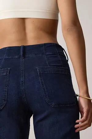Maeve Colette Knit High-rise Wide-leg Cropped Jeans