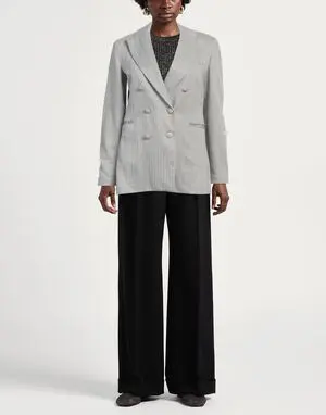 CIRCOLO 1901 Light Linen Cotton Double-breasted Blazer - Grey