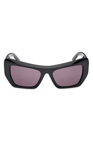 Mcm 59mm Butterfly Sunglasses - Shiny Black/smoke