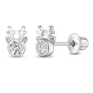 IN SEASON JEWELRY Reindeer Stud Earrings - Silver