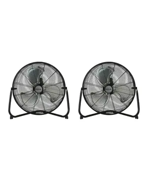 HURRICANE Pro 20 Inch 3 Speed High Velocity Metal Floor Fan - Black