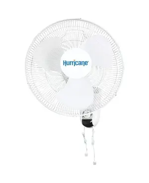 HURRICANE Classic 16 Inch 90 Degree Oscillating 3 Speed Wall Mounted Fan - White