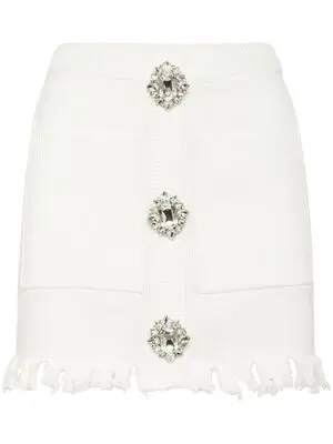 Philipp Plein Crystal-embellished Mini Skirt - White