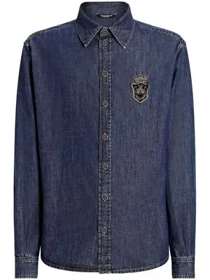 Dolce & Gabbana Logo-patch Denim Shirt