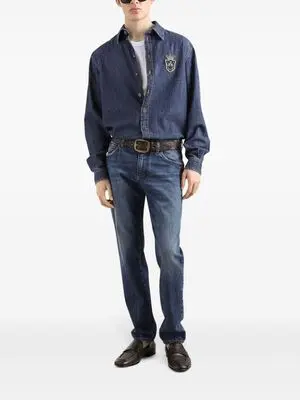 Dolce & Gabbana Logo-patch Denim Shirt