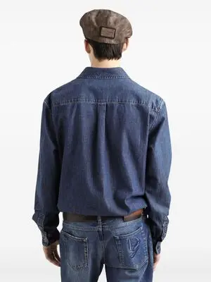 Dolce & Gabbana Logo-patch Denim Shirt