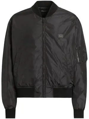 Dolce & Gabbana Logo-plaque Bomber Jacket - Black