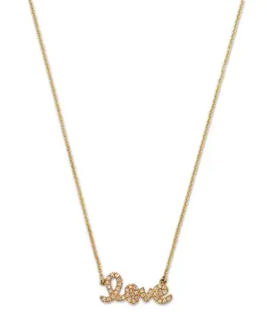 SYDNEY EVAN 14k Yellow Diamond Love Pendant Necklace
